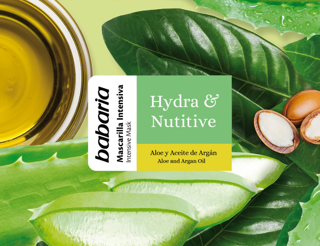 Packaging de línea capilar Babaria, frescura, pureza y naturalidad.